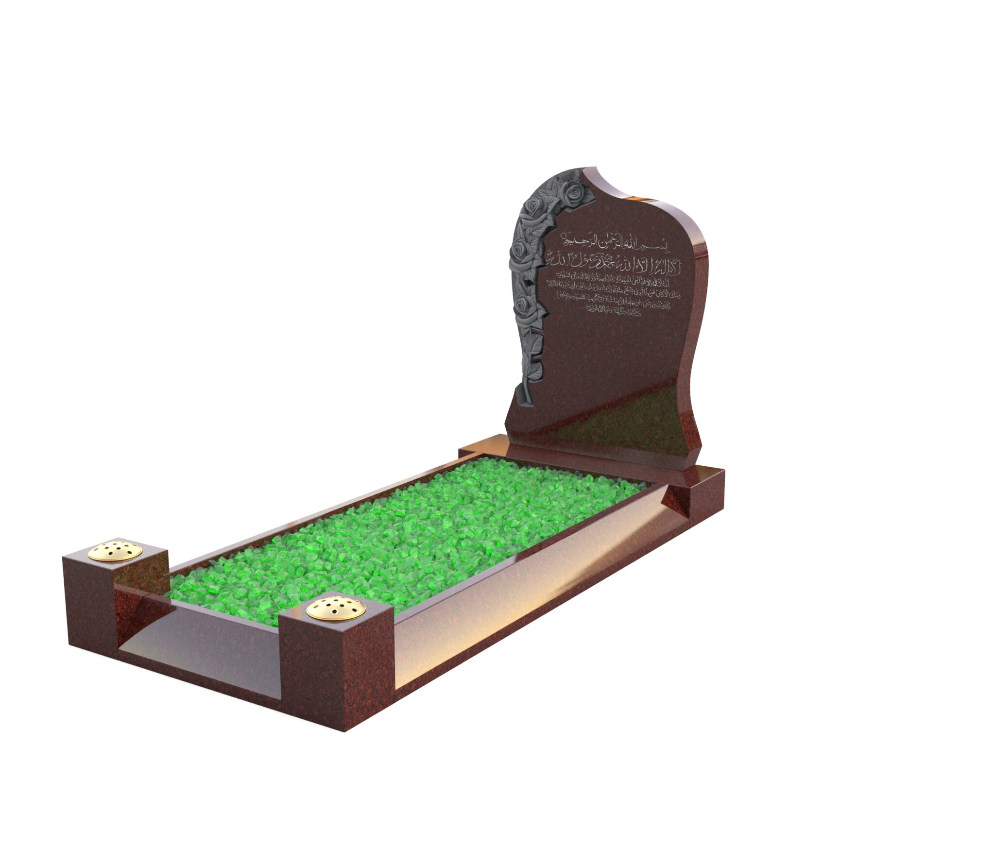 Stunning Carved Headstone with Kerbs | Churchill Memorials